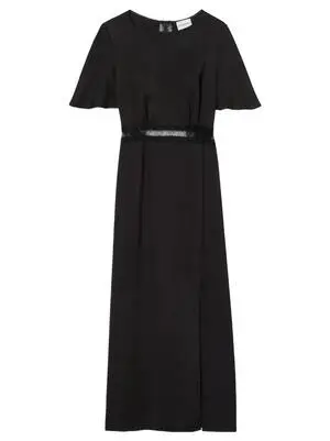 Claudie Pierlot Lace-trim Open-back Maxi Dress - Black