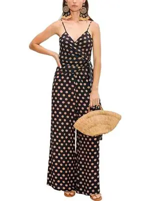 SIMONMILLER Marlowe Polka-dot Tie-fastening Top - Black