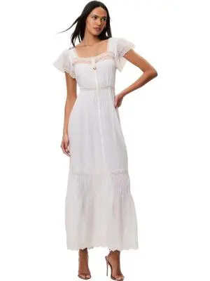 LoveShackFancy Georgine Cotton Lace Maxi Dress - Ivory