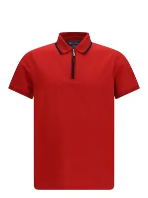 Loro Piana Regatta Zip Polo - Red