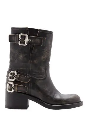 Chloé Dakota Buckled Leather Boots - Black