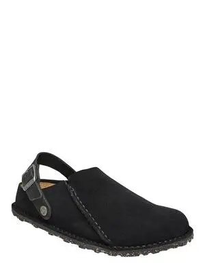 BIRKENSTOCK Lutry Premium Suede Leather Clogs - Black