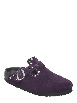 BIRKENSTOCK Boston Rivet Suede Leather Clogs - Acai