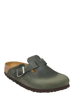 BIRKENSTOCK Boston Oiled Leather Clogs - Thyme