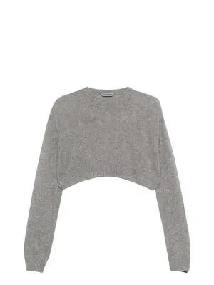 Balenciaga Cropped Crewneck Sweater - Grey