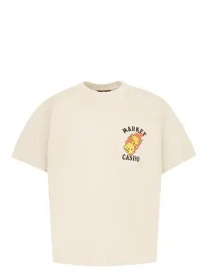 MARKET Flaming Dice" T-shirt - Tan