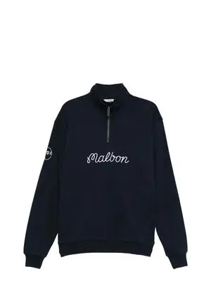 MALBON Collegiate Half-zip Sweatshirt - Blue