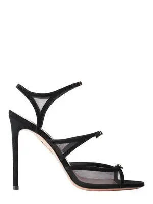 AQUAZZURA Jalila 105 Suede And Mesh Sandals - Black