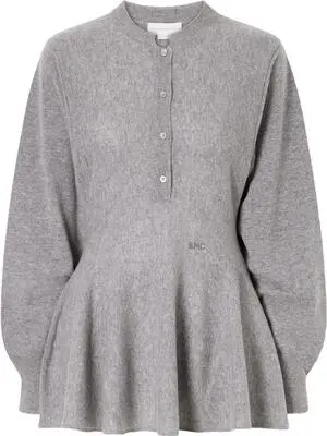 Stella McCartney Wool Peplum Sweater - Gray
