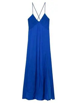 Zadig&Voltaire Rayonne Satin Maxi Dress - Electric