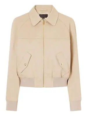 NILI LOTAN Saul Cotton Bomber Jacket - Neutrals