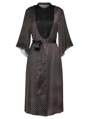 MAISON MARGIELA Belted Patchwork Paisley Midi Dress - Brown