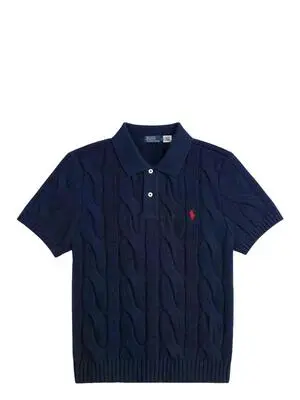 Polo Ralph Lauren Cable Knit Polo Shirt - Blue