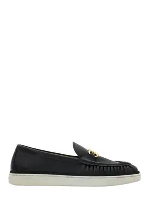 FERRAGAMO Gancini Ornament Loafers - Black
