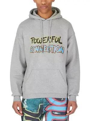 DRX X STEFAN MEIER X LN-CC Graphic Print Drawstring Hoodie - Grey