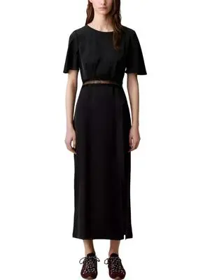 Claudie Pierlot Lace-trim Open-back Maxi Dress - Black
