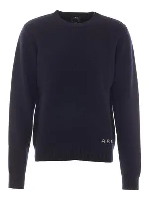 A.p.c. Edward Crew Neck Sweater - Blue