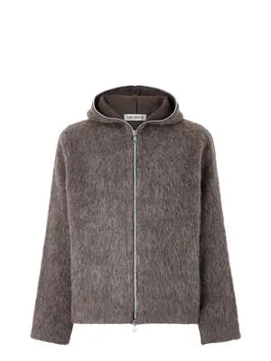 Our Legacy Brushed-knit Zip-up Hoodie - Brown