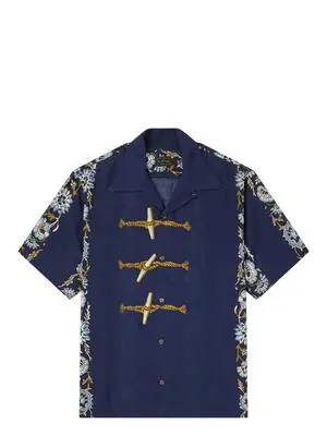 Kapital Toggle & Maille Convertible-collar Printed Woven Shirt - Blue