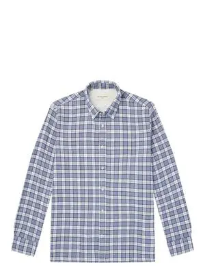 Officine Générale Arsene Checked Cotton-blend Shirt - Blue