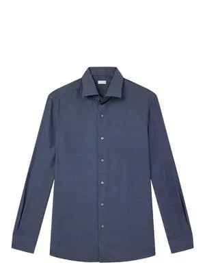Caruso Cotton And Cashmere-blend Shirt - Blue