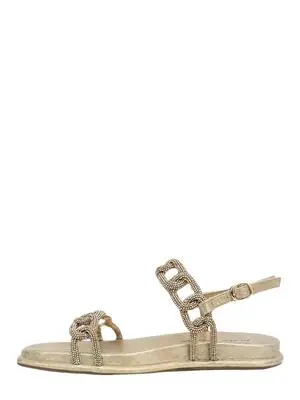 ALMA EN PENA Tone Metallic Chain-link Flat Sandals - Gold