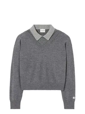 Claudie Pierlot Layered-effect V-neck Sweatshirt - Grey