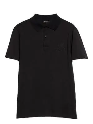 Gucci Cotton Jersey Polo Shirt With Embroidery - Black