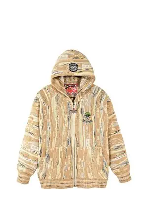 VERYRARE Operation Desert Storm" Textured Knit Crewneck With Embroidered Accents - Gray