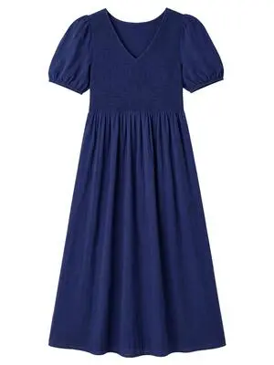 YUMI Yumi Double Cotton Ruched Midi Dress