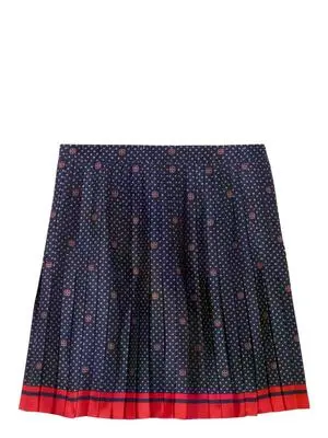 Claudie Pierlot Pleated Scarf Print Mini Skirt - Blue