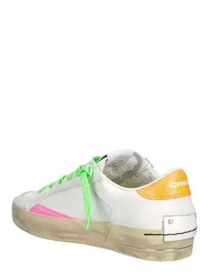 CRIME LONDON Sk8 Deluxe Leather Sneakers - White