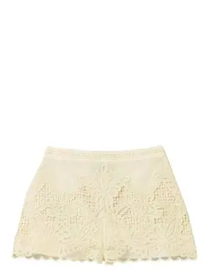 TWINSET Embroidered Mesh Shorts - Neutrals