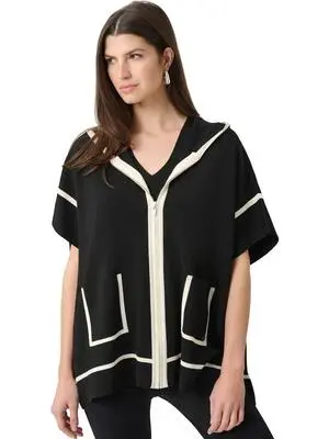 Joseph Ribkoff Dry Viscose Hooded Jacket - Black