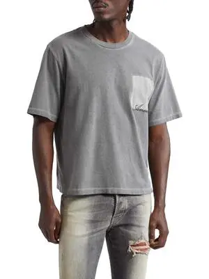 Amiri Faded Pocket Crop T-shirt - Black
