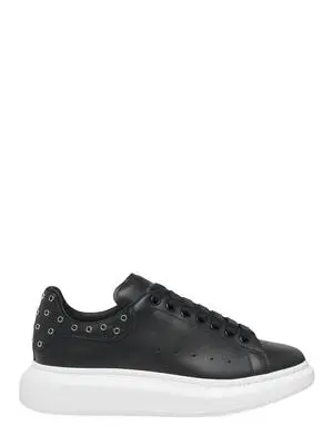 Alexander McQueen Oversized Silver Eyelet Sneakers - Black