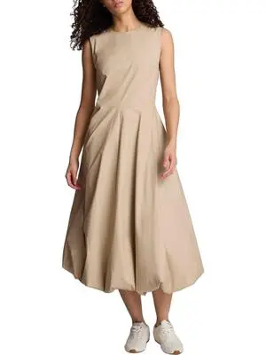 KENNETH COLE Sleeveless Bubble Hem Midi Dress - Burlap