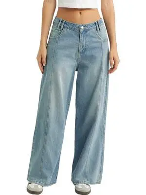 YMI Relaxed Wide Leg Jeans - Medium Blue
