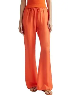TOCCIN Nela Drawstring Flared Pants - Flame