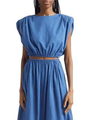 TOCCIN Sirelle Cap Sleeve Shirt - Ocean