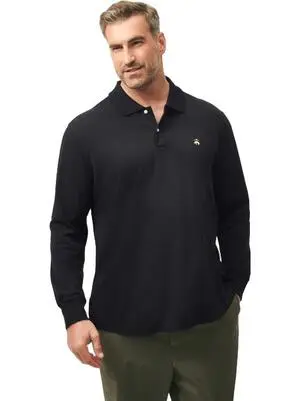 Brooks Brothers Golden Fleece Big & Tall Stretch Supima Long-sleeve Polo Shirt - Black