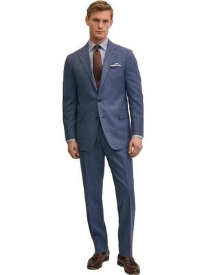 Brooks Brothers Classic Fit Wool Check 1818 Suit - Blue