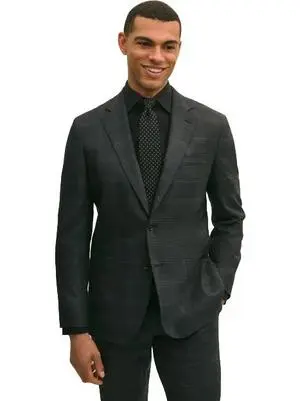 Brooks Brothers Explorer Collection Slim Fit Wool Windowpane Suit Jacket - Grey