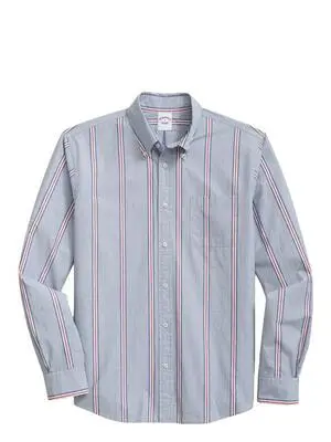 Brooks Brothers Friday Shirt, Poplin Ribbon Stripe Navy