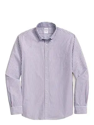 Brooks Brothers Friday Shirt, Poplin Bengal Stripe - Light Blue