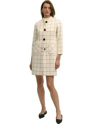 Brooks Brothers Windowpane Jacket And Dress Set - Ivory