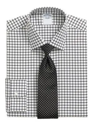 Brooks Brothers Stretch Supima Cotton Non-iron Twill Dress Shirt - Black