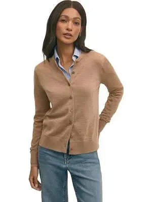 Brooks Brothers Ultimate Merino Twinset Cardigan Sweater - Camel