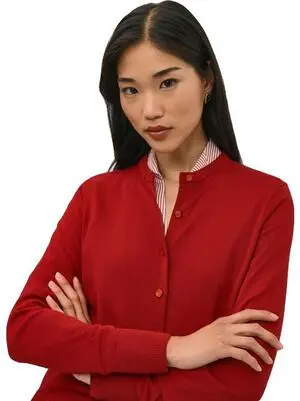 Brooks Brothers Ultimate Merino Twinset Cardigan Sweater - Red