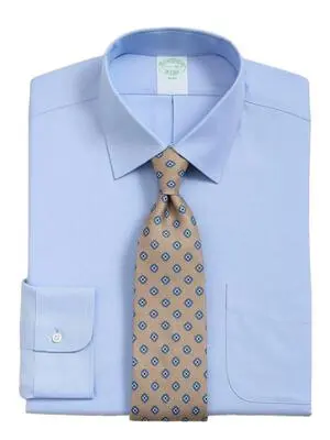 Brooks Brothers Explorer Collection Non-iron Twill Ainsley Collar, Dress Shirt - Hydrangea